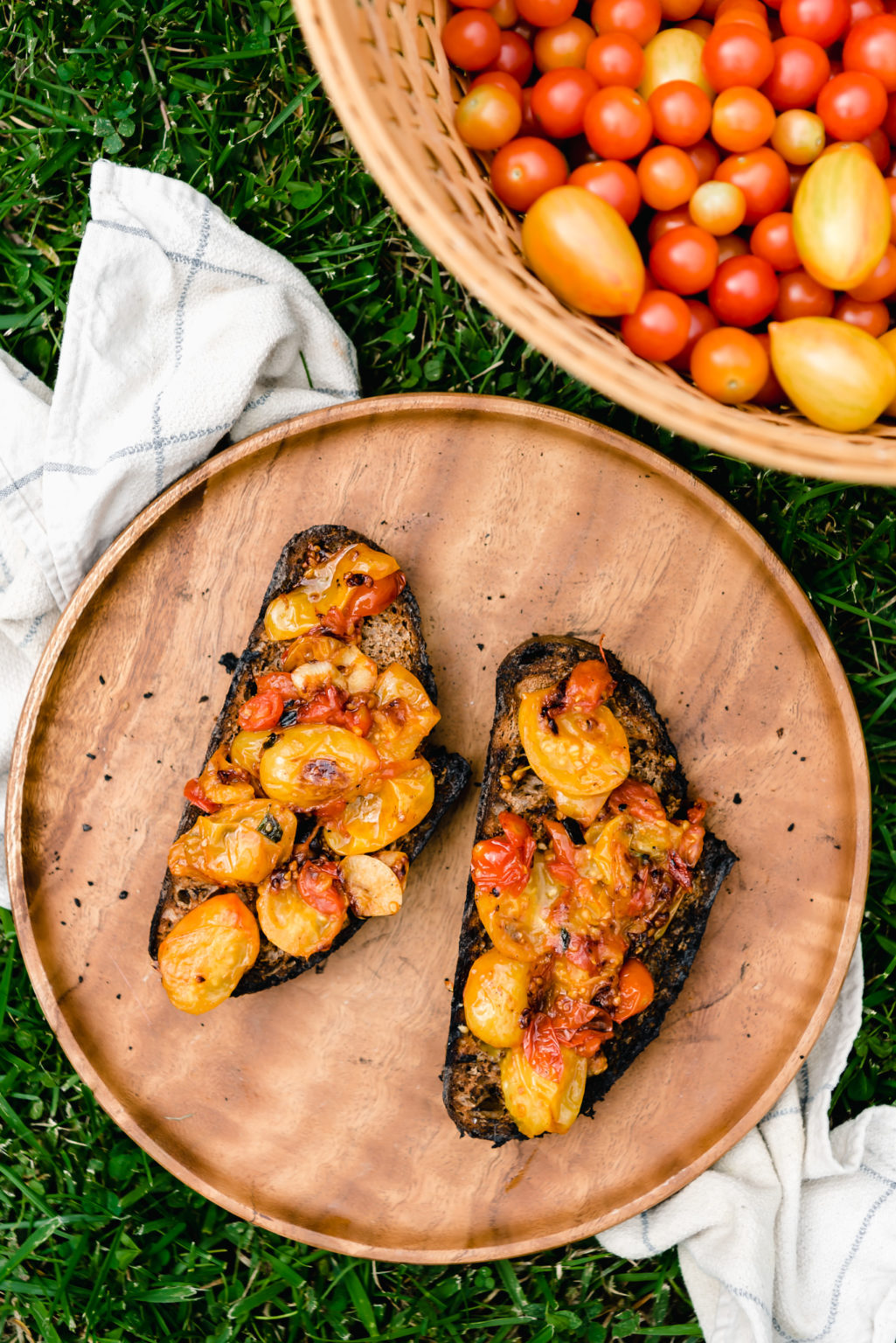 Fire Roasted Tomatoes on Toast - GROWING WITH GERTIE
