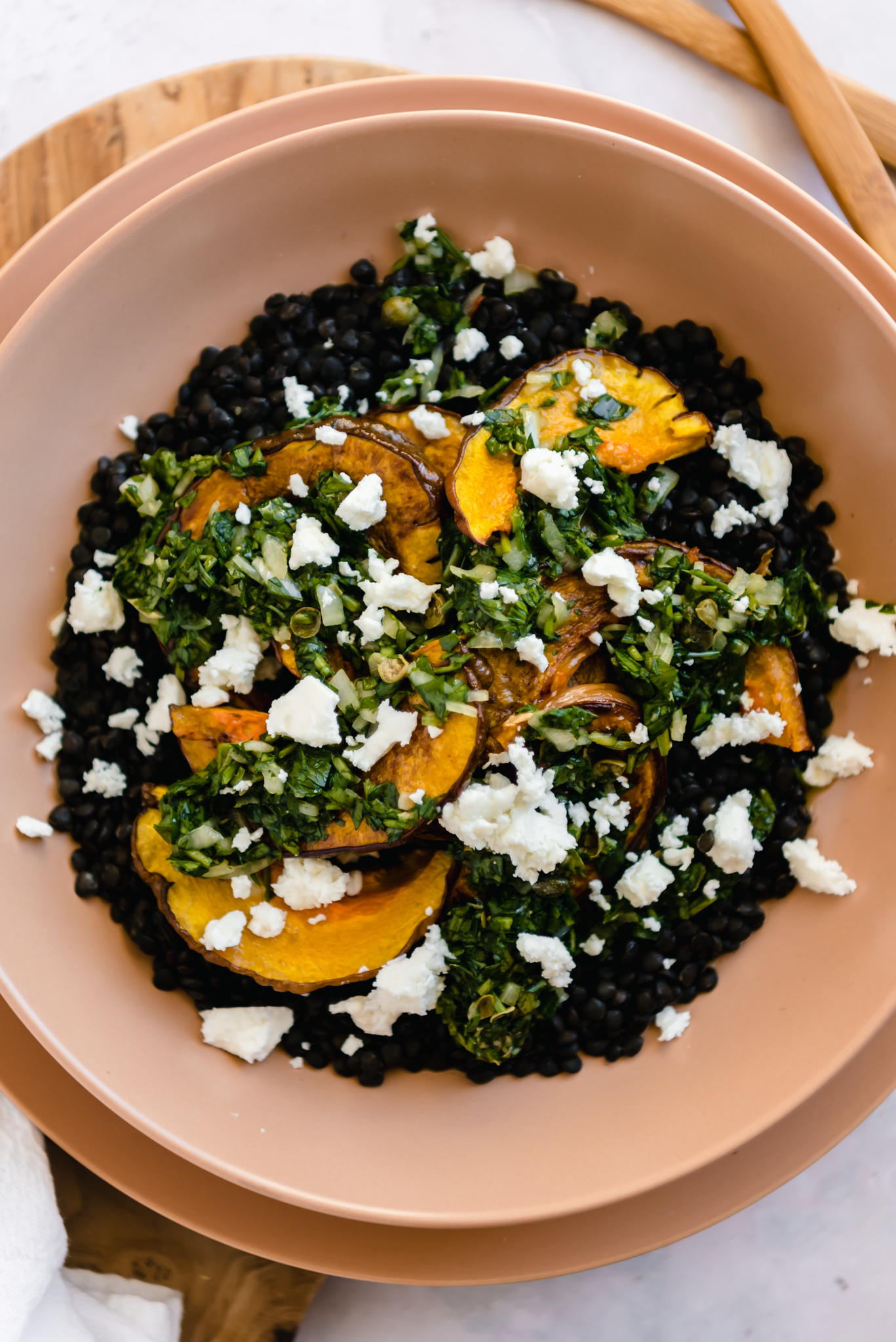 Roasted Black Futsu Squash with Salsa Verde and Lentils - GROWING WITH ...